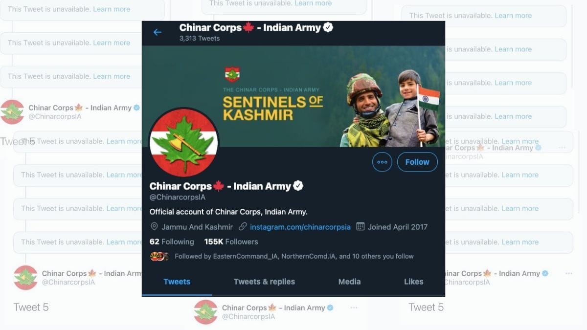 Chinar Corps Twitter handle has a 'visibility' problem, Army takes up issue