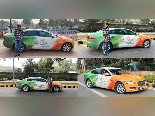 Gujarat man facelifts his Jaguar car in G20 colors, drives to national ...