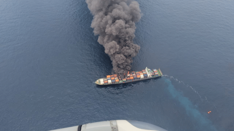 Singapore-flagged container ship catches fire off Kerala coast in 2nd ...