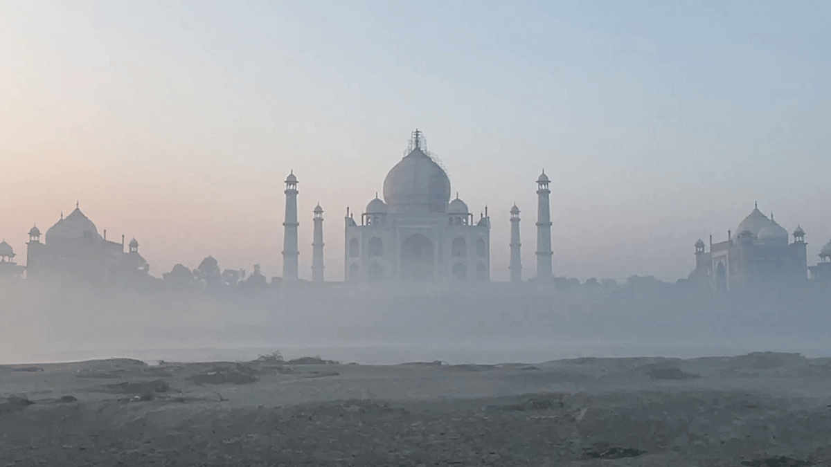 Taj Mahal fades from view as dense fog engulfs Agra