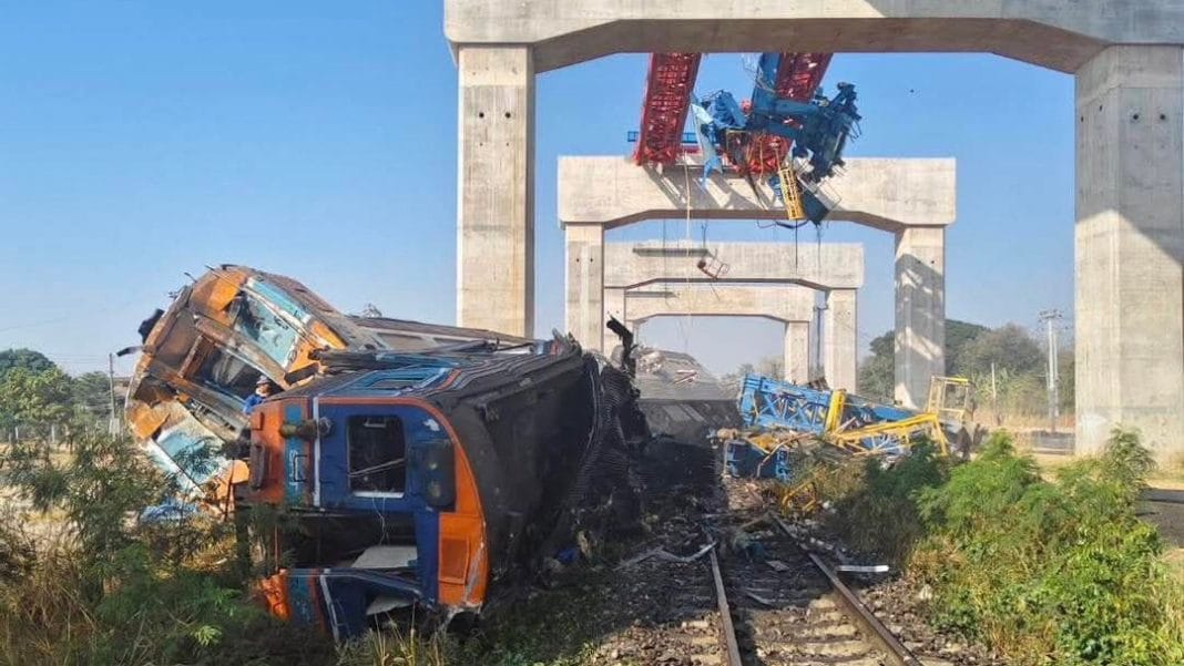 At least 19 killed, 80 injured after crane falls on train in Thailand