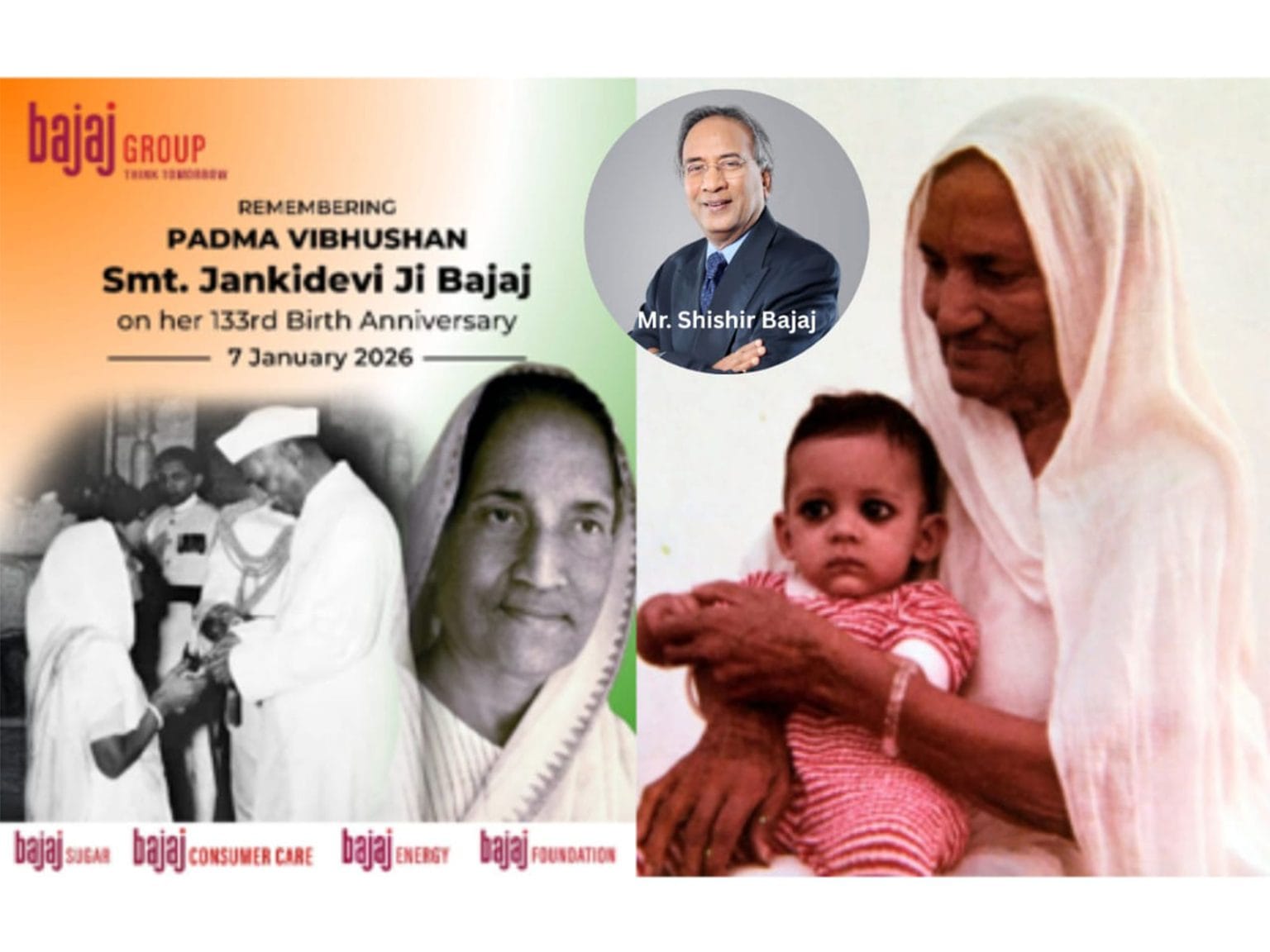 Shishir Bajaj Remembers Grandmother Jankidevi Ji Bajaj on Her 133rd ...