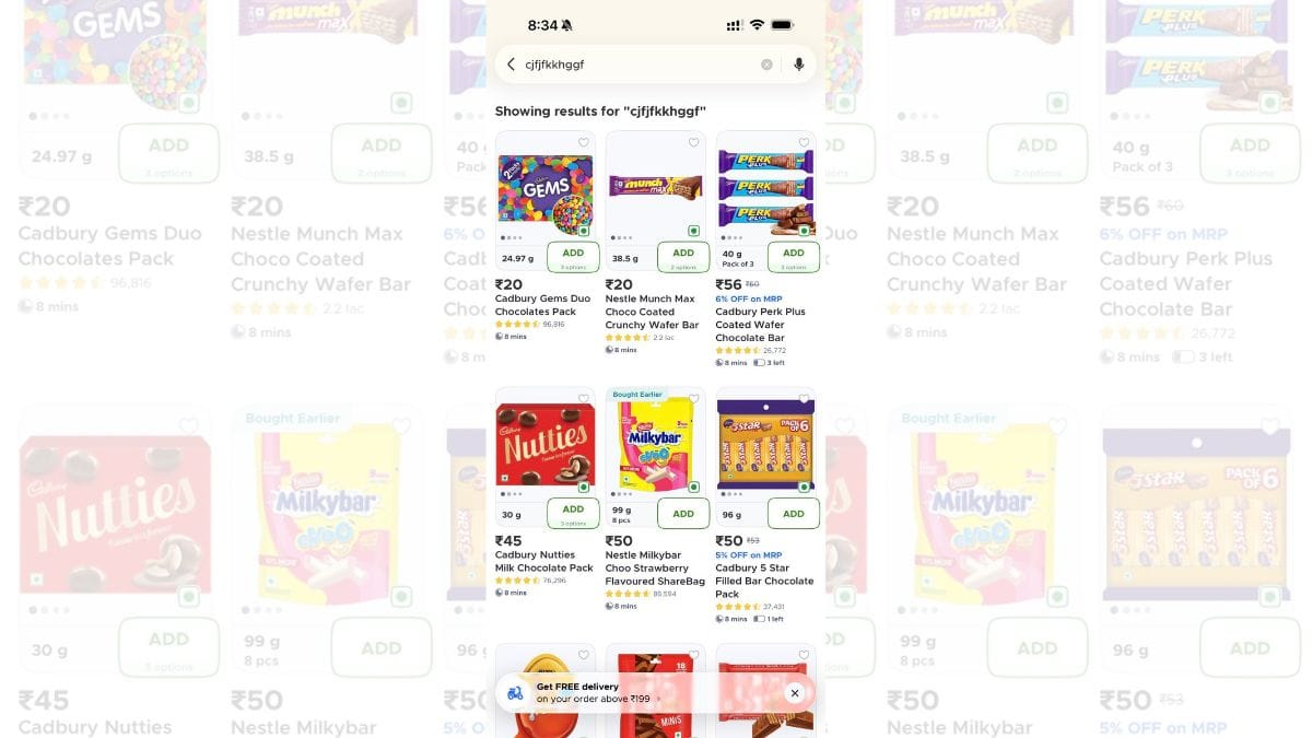 Type like a toddler on Blinkit and it shows you chocolate. Is it a dark ...